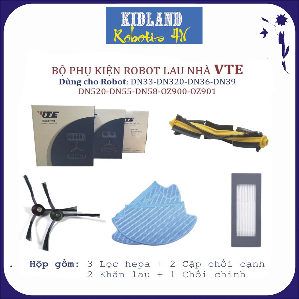 Bộ Phụ Kiện Thay Thế chính hãng VTE Cho Robot Hút Bụi DN33/DN320/DN36 ...