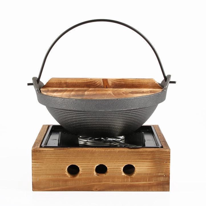 Nồi lẩu gang bếp cồn gỗ cổ điển YCY NL7578 | Shopee Việt Nam