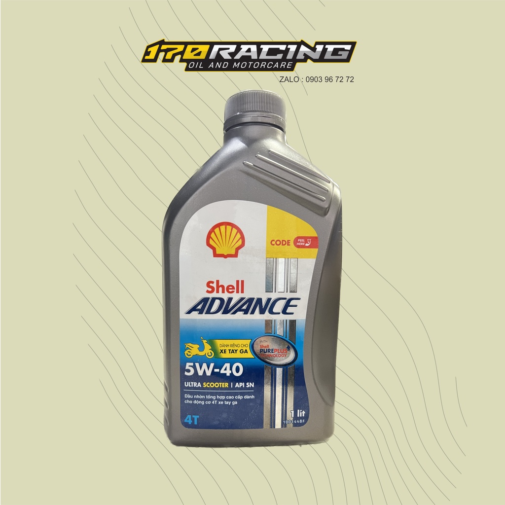 (HCM) Nhớt Xe Ga SHELL ADVANCE 5W-40 ULTRA SCOOTER | API SN SHELL with ...