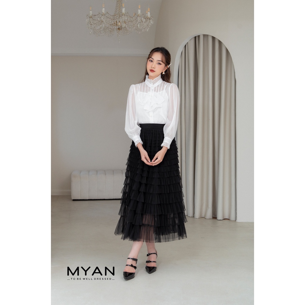 MYAN DESIGN Chân Váy Tutu Dáng Dài Cạp Chun Xếp Tầng 2 Lớp Màu Trơn ...