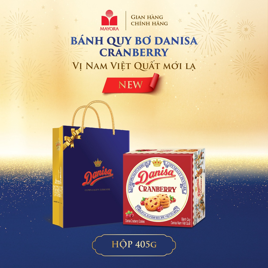 date t4/2024 Bánh Quy Bơ Danisa Việt Quất Cranberry 405G (Kèm Túi) Mayora Việt Nam | Shopee Việt Nam