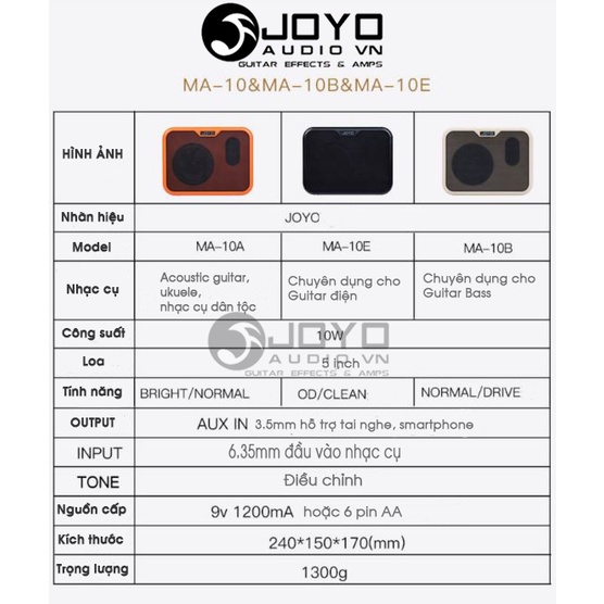 JOYO MA-10 SERIES - Loa Amplifier Mini 10W Cho Guitar ACOUSTIC ( MA-10A ...