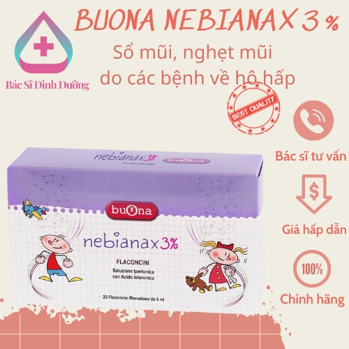 [Chính Hãng ]Buona Nebial/ Nebianax 3% Flaconcini, Dung Dịch Nhỏ Mũi ...