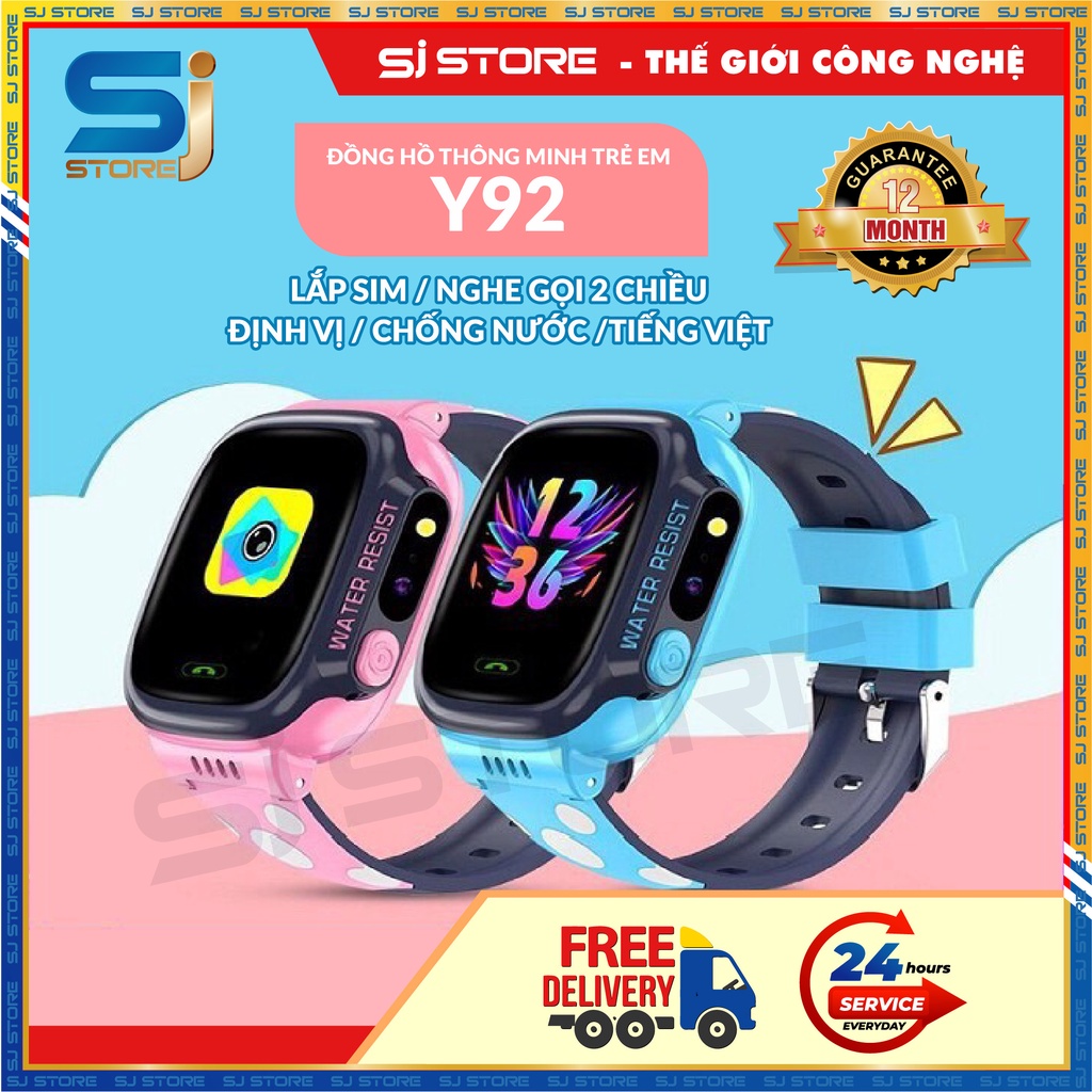Đồng Hồ Thông Mình Trẻ Em Y92 - Lắp Sim, Nghe Gọi 2 Chiều, Định Vị, Chống Nước, Tiếng Việt - Bảo ...