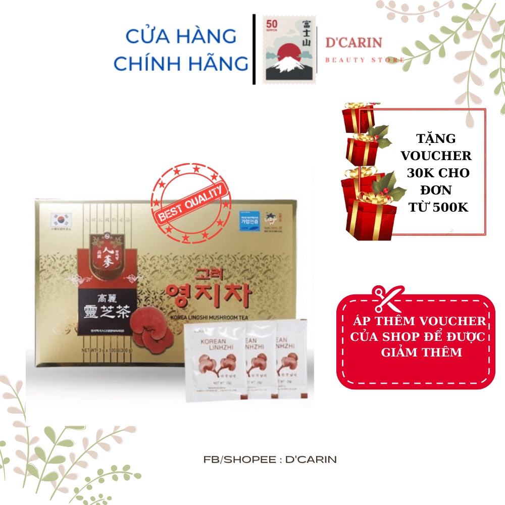 TRÀ NẤM LINH CHI HÀN QUỐC -Korea Lingshi Mushroom Tea HỘP 100 GÓI ...