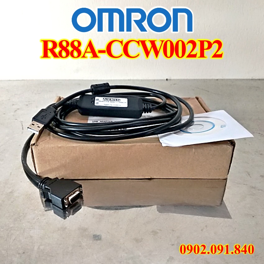 USB-R88A-CCW002P2 cáp lập trình kết nối PC đến Servo driver Omron OMNUC ...