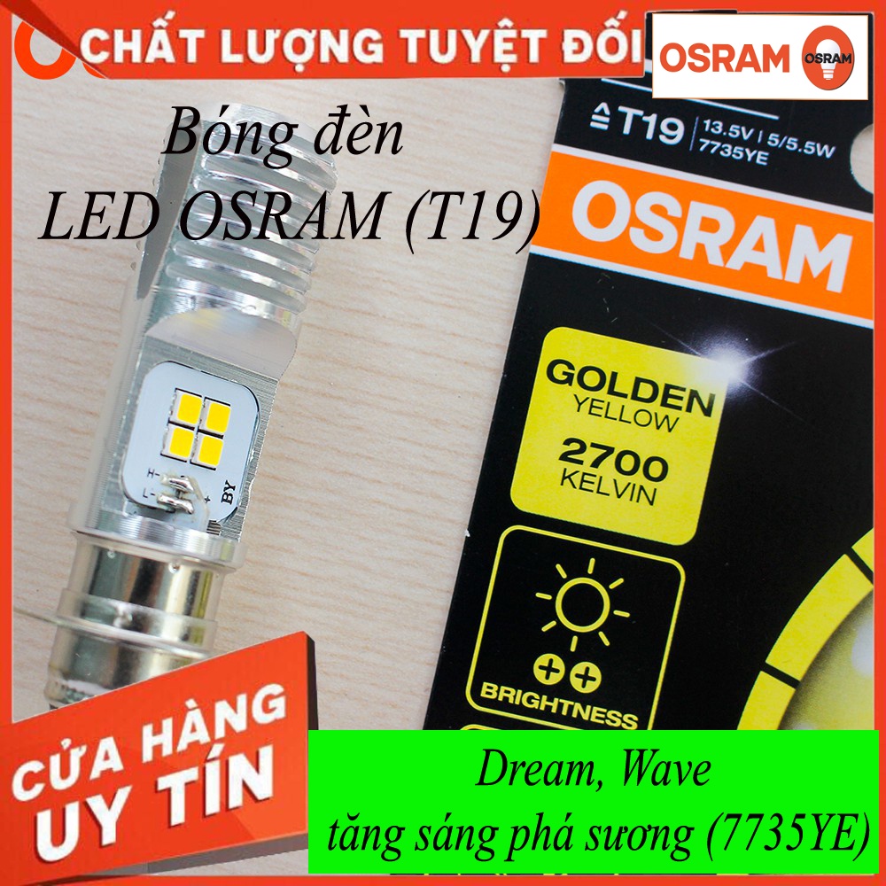 Bóng đèn Led Osram T19 Dream, Wave tăng sáng phá sương (7735YE) | Shopee Việt Nam