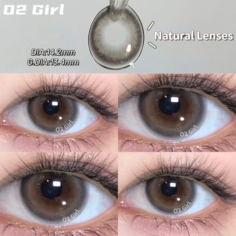 (COD) (0 ~ - 8.00) Kính Áp Tròng contact lenses Thấu Kính Màu Nâu Xám ...