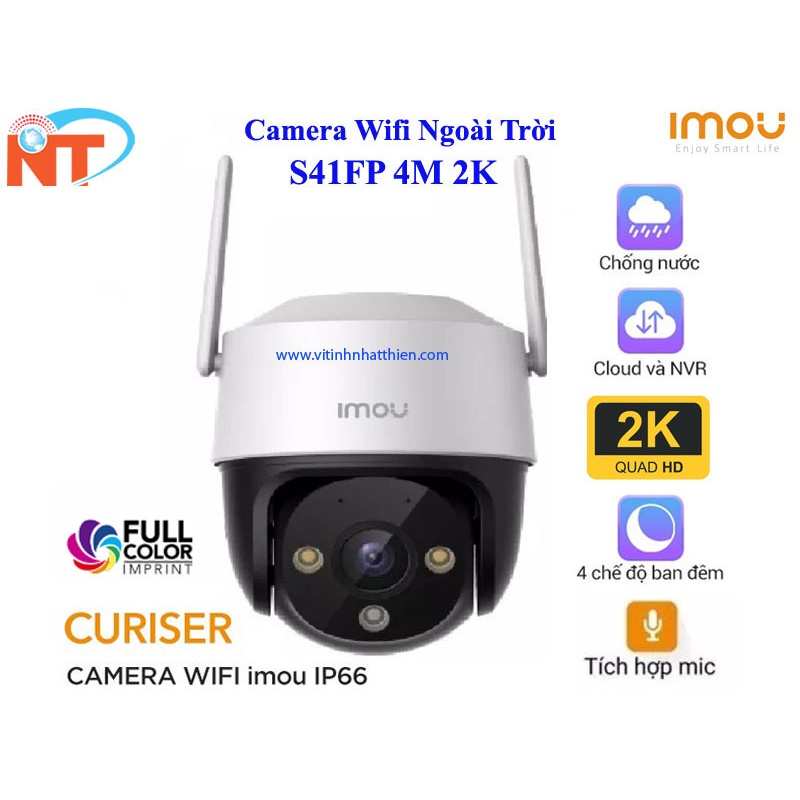 Camera Wifi IMOU Cruiser S41FP 4M 2K xoay độ, tích hợp đèn chiếu sáng ...