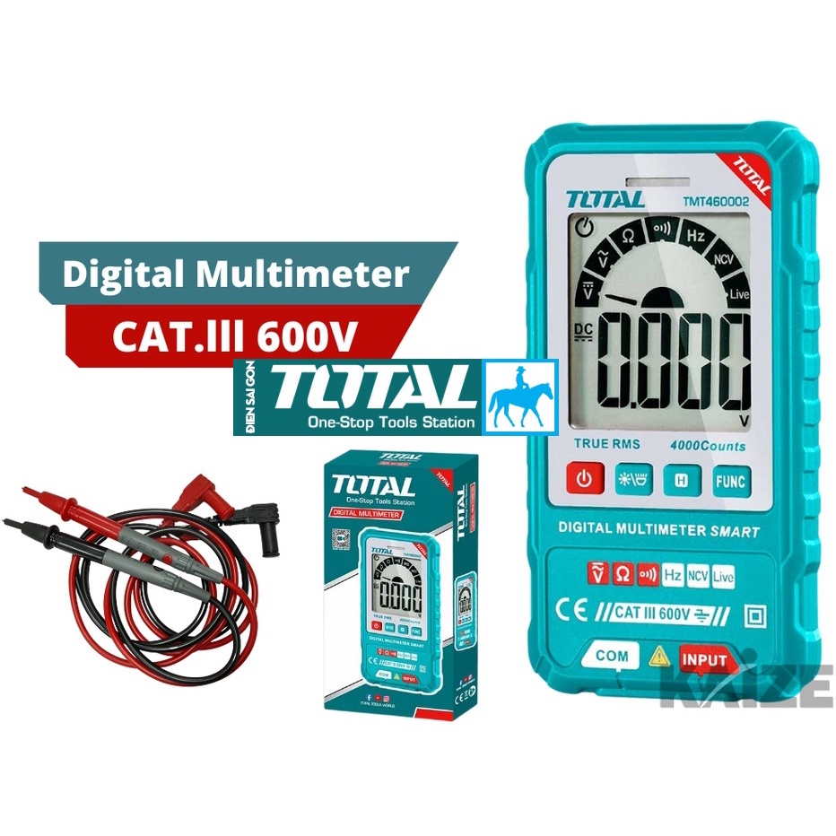 Đồng hồ đo điện vạn năng CAT.III 600V Digital Multimeter Total ...