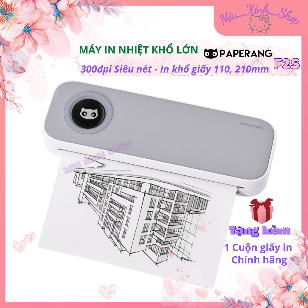 💞Chính hãng💞 Máy In Nhiệt Paperang F2S, F1S khổ lớn A4 210mm, Không dây ...