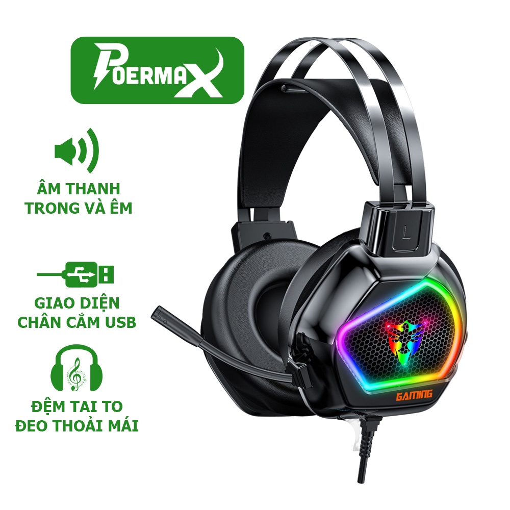 Tai nghe chụp tai gaming POERMAX G601 có mic đàm thoại chuyên nghiệp ...