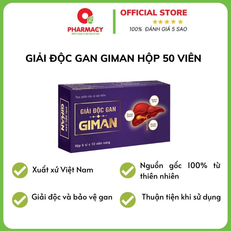 Viên giải độc gan GIMAN Hộp 50 viên | Shopee Việt Nam