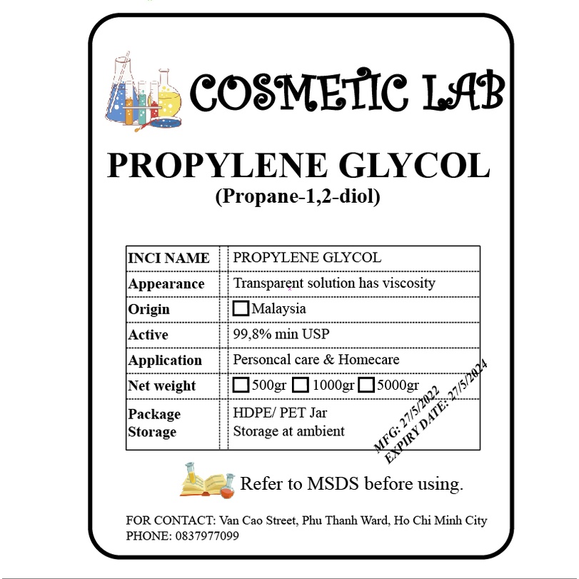 PROPYLENE GLYCOL, Propane-1,2-diol | Shopee Việt Nam