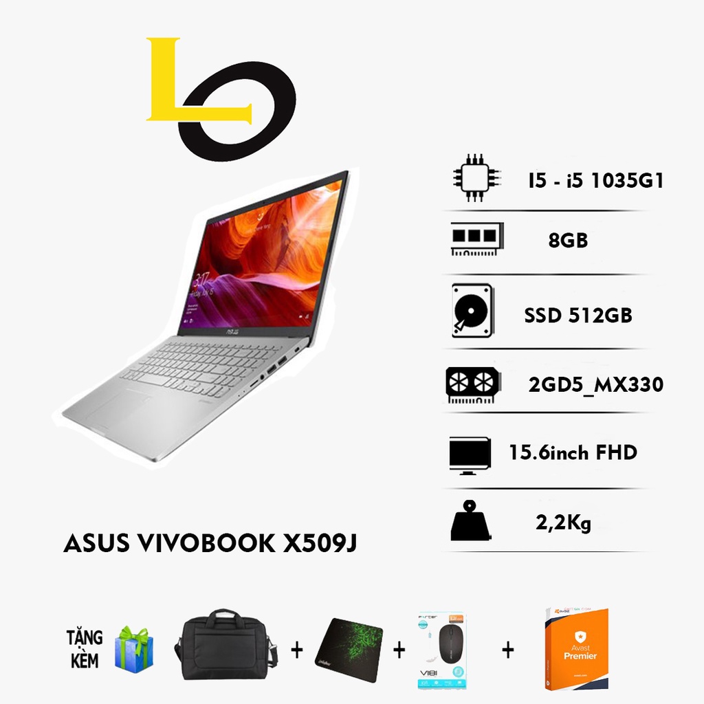 Laptop Asus Cũ Mỏng Nhẹ ASUS X509J Core i5 Đời Mới/Ram 8Gb/SSD 512Gb ...