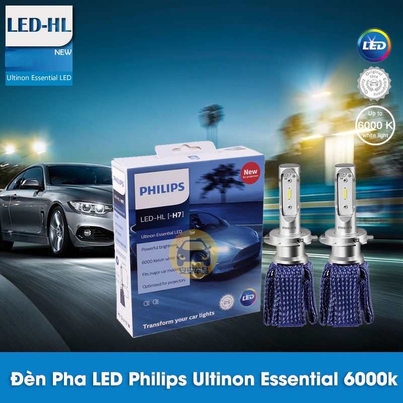 Bộ 2 Bóng Đèn Pha LED Philips Ultinon Essential 6000k [ SSG ] | Shopee Việt Nam