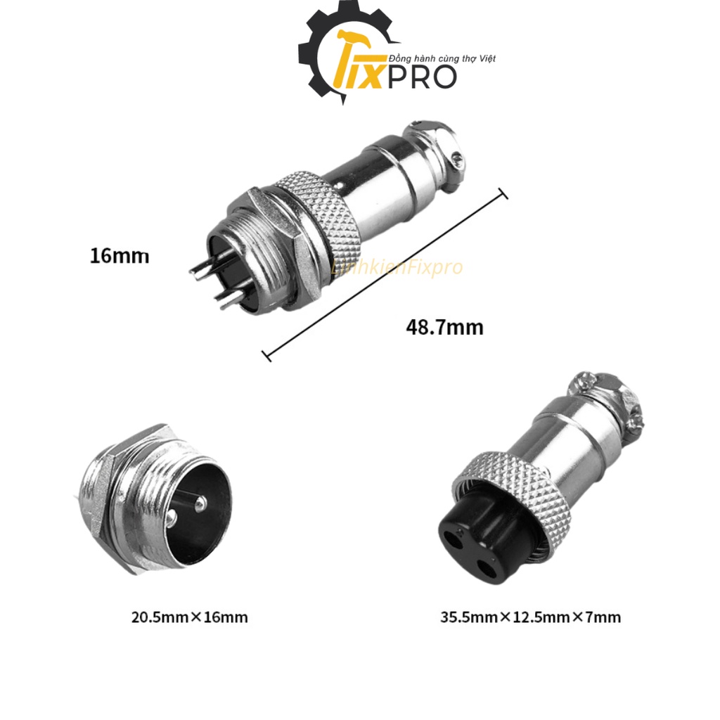 Đầu Jack tay hàn đực cái GX16 2P 3P 4P 5P 6P 7P 8P các kích thước | Shopee Việt Nam