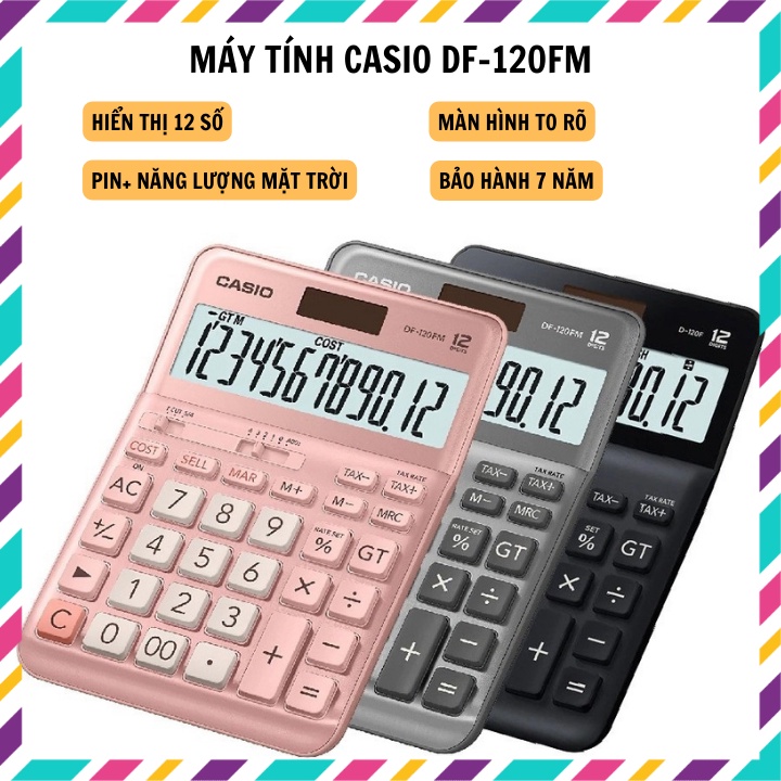 Máy tính Casio DF-120FM/ JF-120FM màn hình hiển thị 12 số bảo hành 7 năm | Shopee Việt Nam