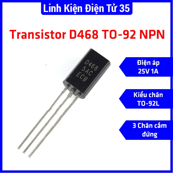 Transistor D468 TO-92 NPN 1A 25V dùng trong mạch điện tử, chất lượng ...
