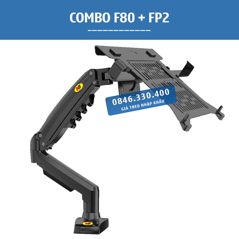 COMBO / Giá Treo Màn Hình NB F80 / EZ1 - Kèm Kẹp Đỡ Laptop FP2 / EP9 ...