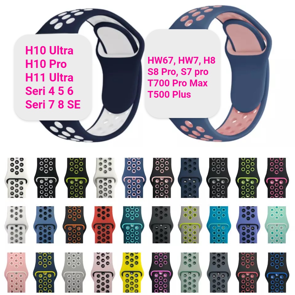 Dây đeo đục lỗ cho đồng hồ thông minh T500, T700 pro max, H10, Hiwatch ...