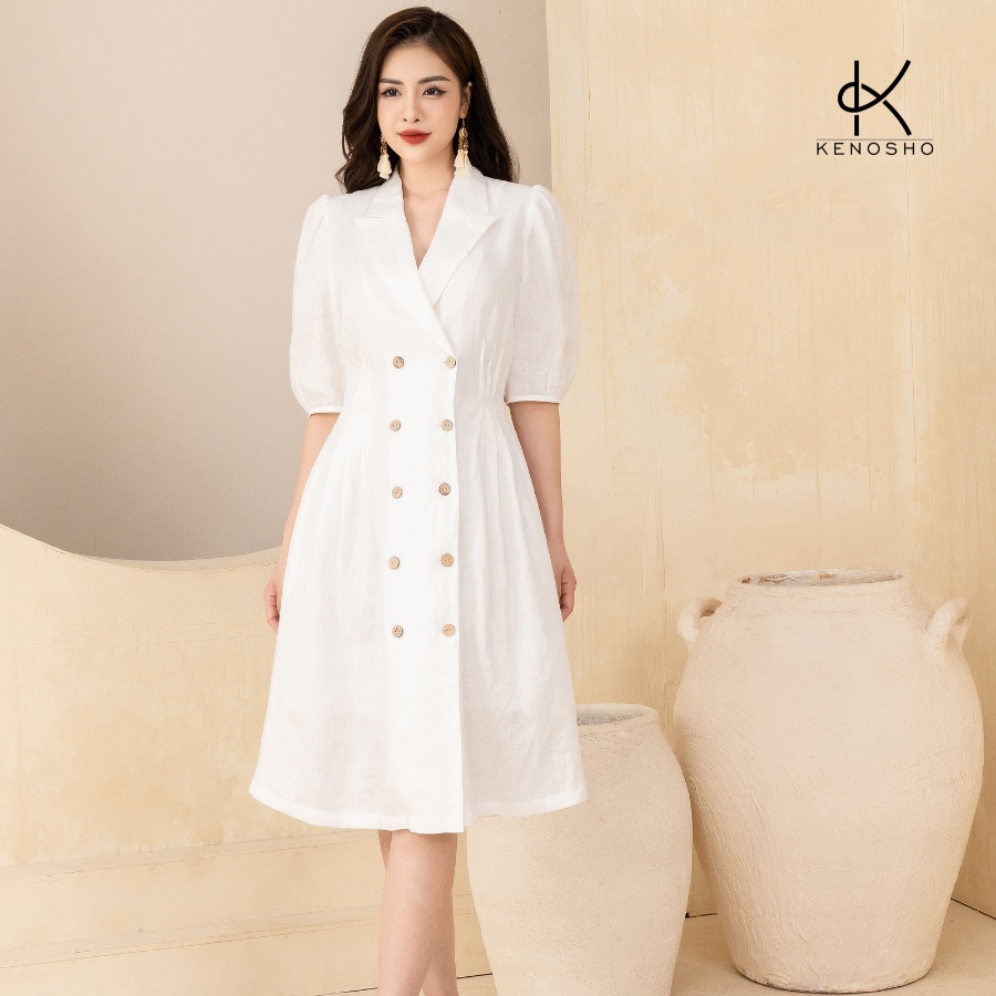 K314 Đầm Linen Cổ Đức Cúc Gỗ | Shopee Việt Nam
