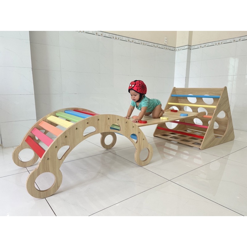 ANHA KIDS -Tam giác vận động 4 mặt chuyển đổi, đồ chơi vận động ...