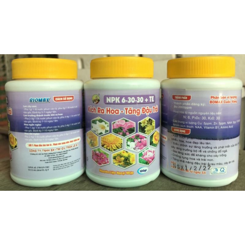 Phân bón lá NPK 6-30-30+TE 100g | Shopee Việt Nam