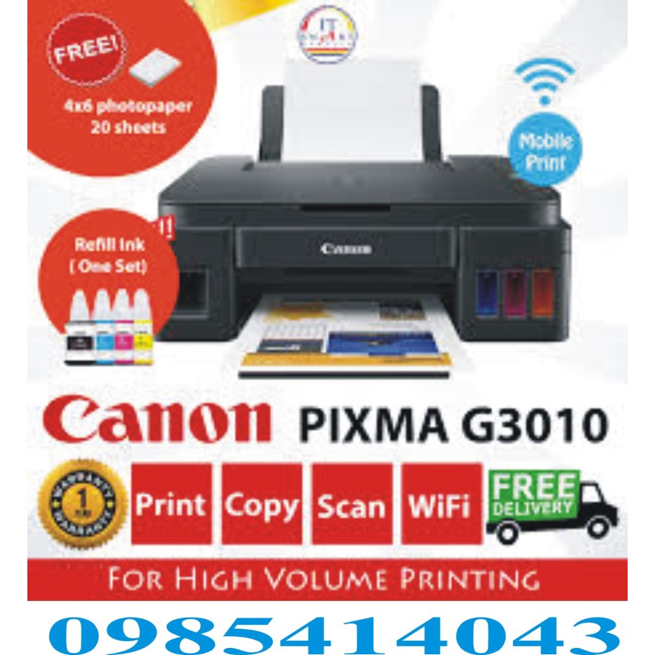 Máy in Wifi Canon G3010 in màu, scan, photo, khổ A4 | Shopee Việt Nam