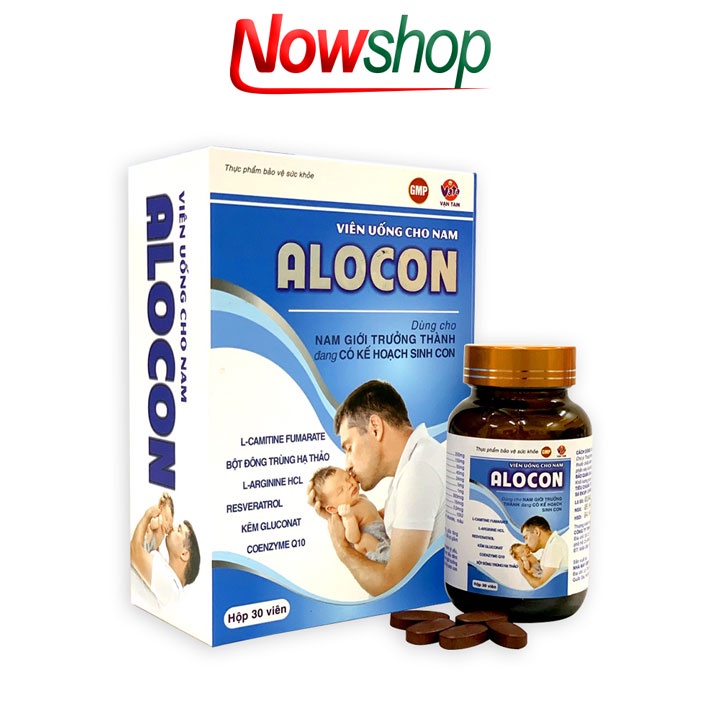 Alocon dành cho nam Vạn Tam hộp 30 viên cải thiện sinh lý tinh trùng ...