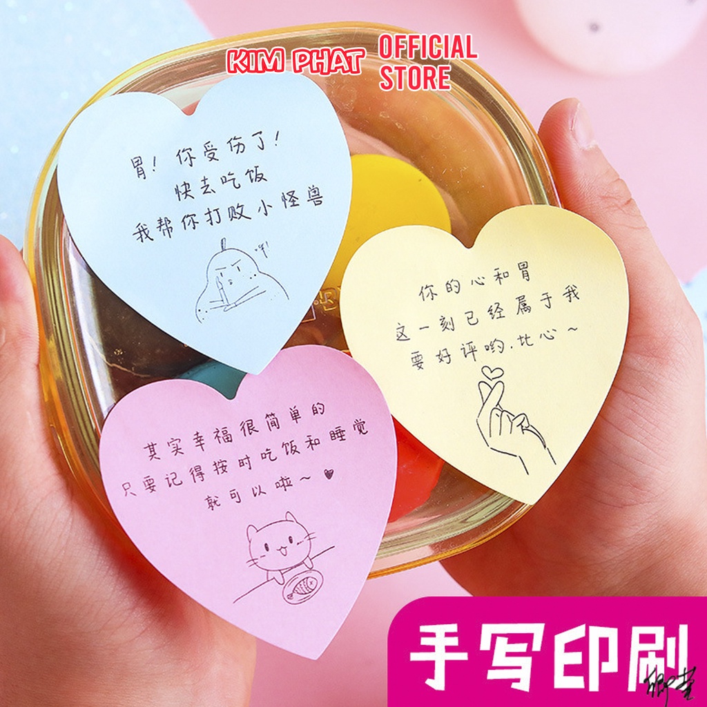 Giấy Nhớ Ghi Chú Sticky Note 5 Màu Pastel Hình Trái Tim Baoke TZ 2017 ...