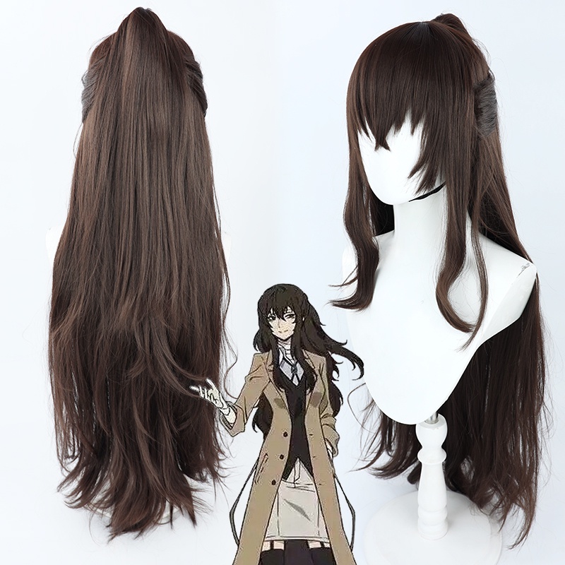 【ZYR】Bungo Stray Dogs Female Dazai Osamu Cosplay Wig 100cm Long Brown ...