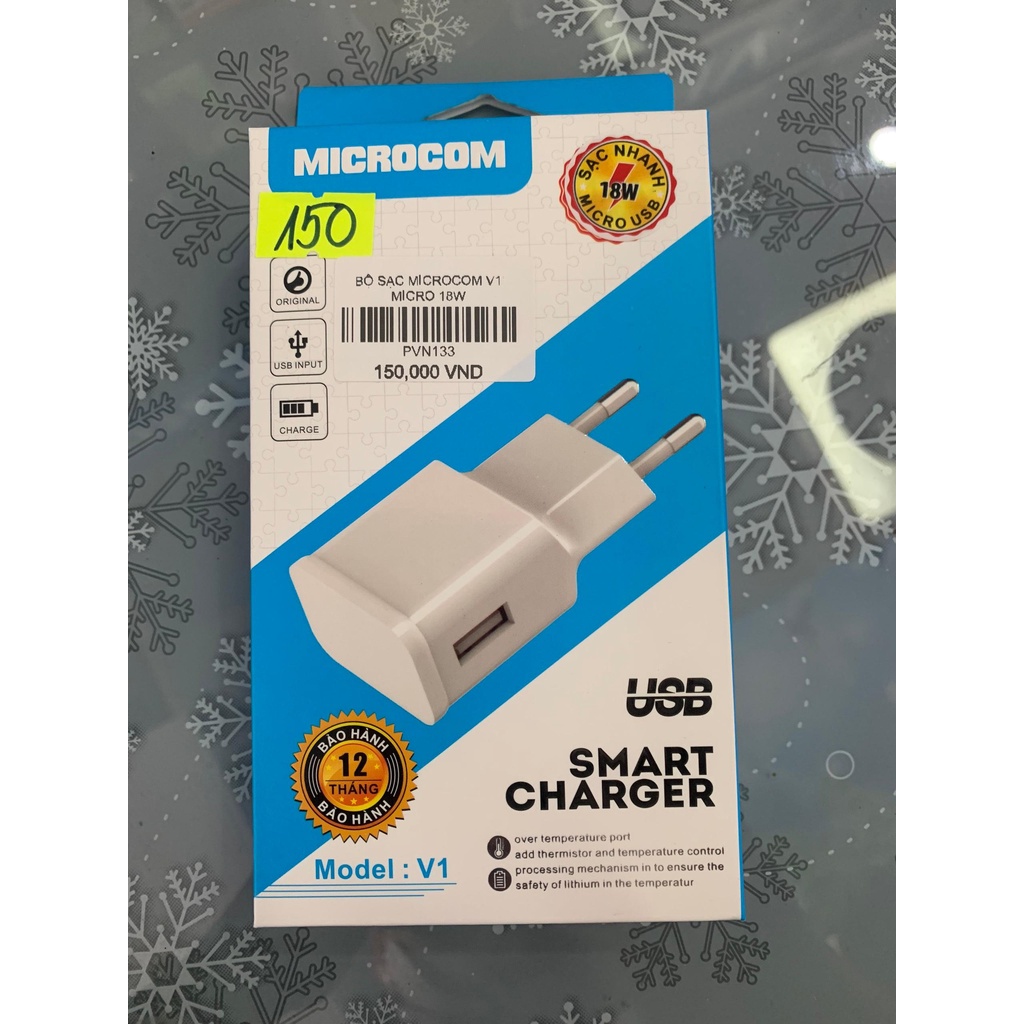 BỘ SẠC MICROCOM V1 MICRO 18W | Shopee Việt Nam