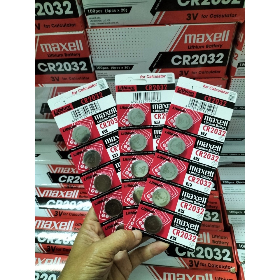 Vỉ 5 Viên Pin CR2032 - CR2025 - CR2016 Maxell Lithium 3V - Japan ...