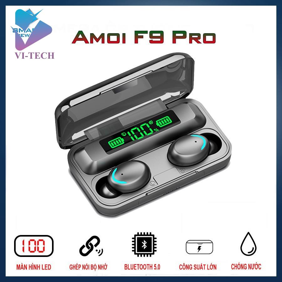 Tai nghe không dây Bluetooth TWS AMoi F9 Pro - Chống nước IP67 - Pin 2000maH - Dùng 600 tiếng ...