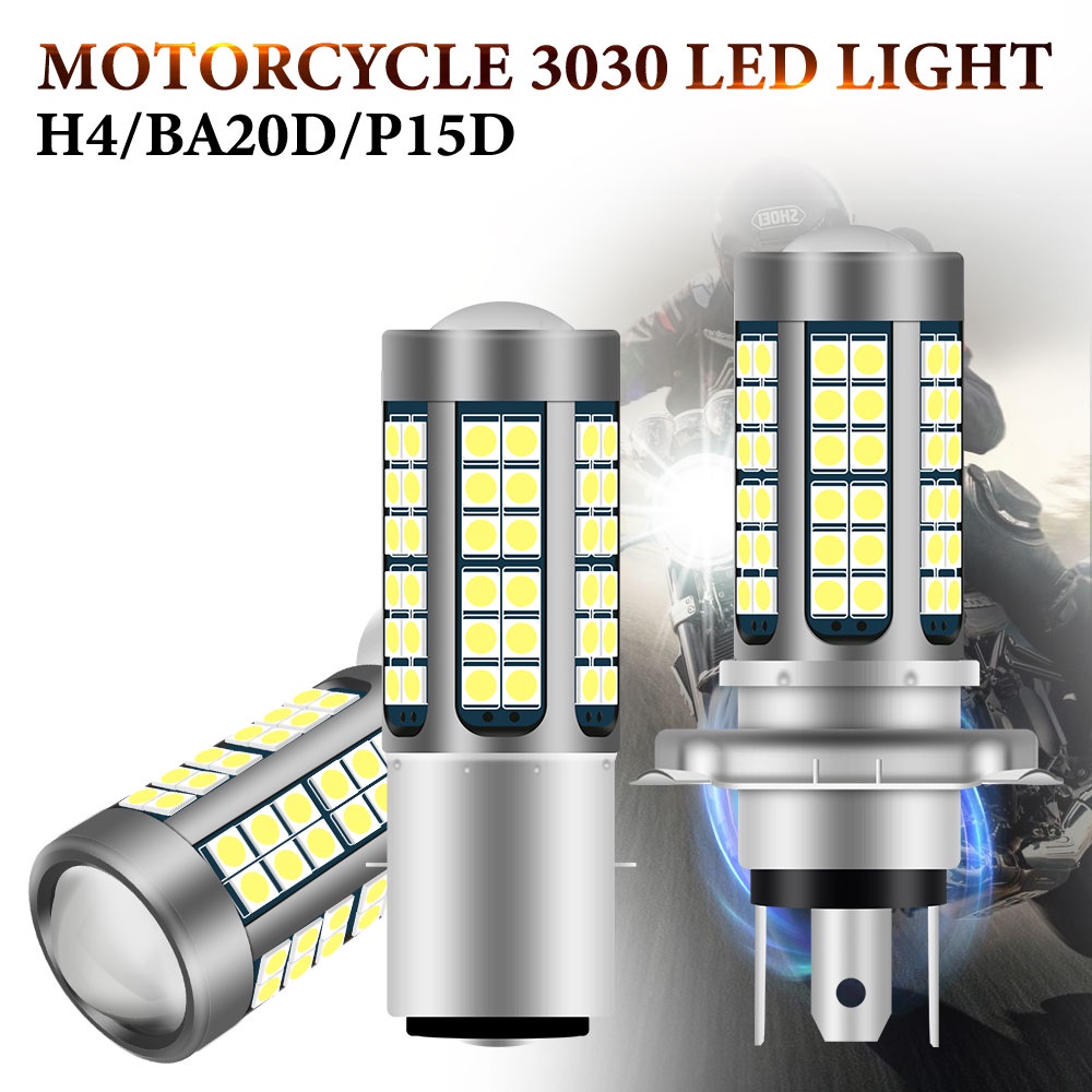 Đèn Pha LED T19 H4 BA20D P15D 12V Ánh Sáng Trắng Cao / Thấp Chuyên Dụng Cho Xe Máy Scooter ...