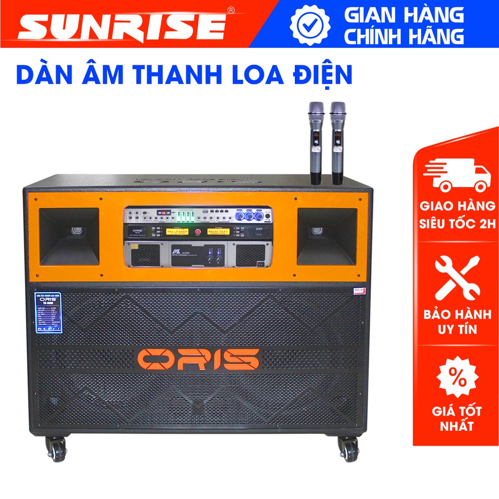Loa karaoke di động công suất khủng 2000W, loa kéo tích hợp Main, Vang, bộ mic hộp sóng như dàn ...