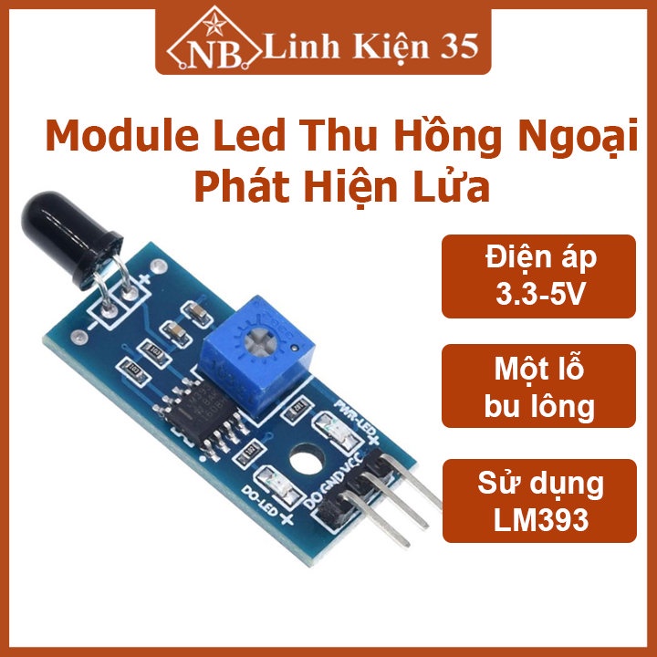 Module Led thu hồng ngoại/ phát hiện lửa góc 60 độ, khoảng cách 80cm ...