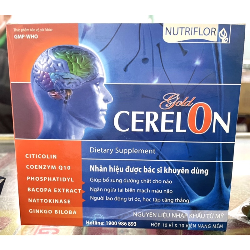 VIÊN UỐNG TĂNG CƯỜNG HỖ TRỢ TUẦN HOÀN MÁU NÃO GOLD CERELON ⭐️ HỘP 100 ...