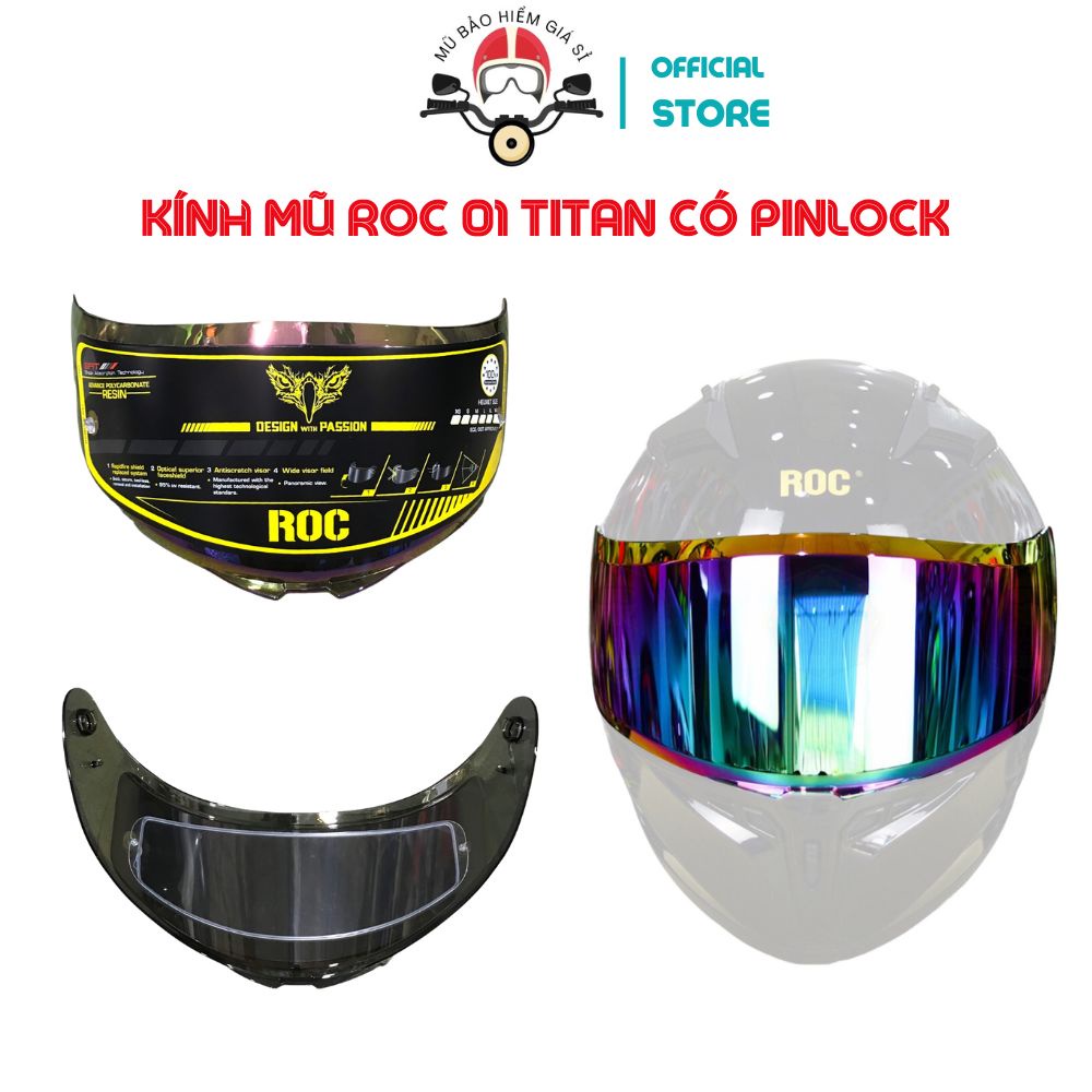 Kính Rời Thay Thế Cho Mũ fullface ROC 01,ROC 08 PLUS, nón YOHE 981, 977 ...