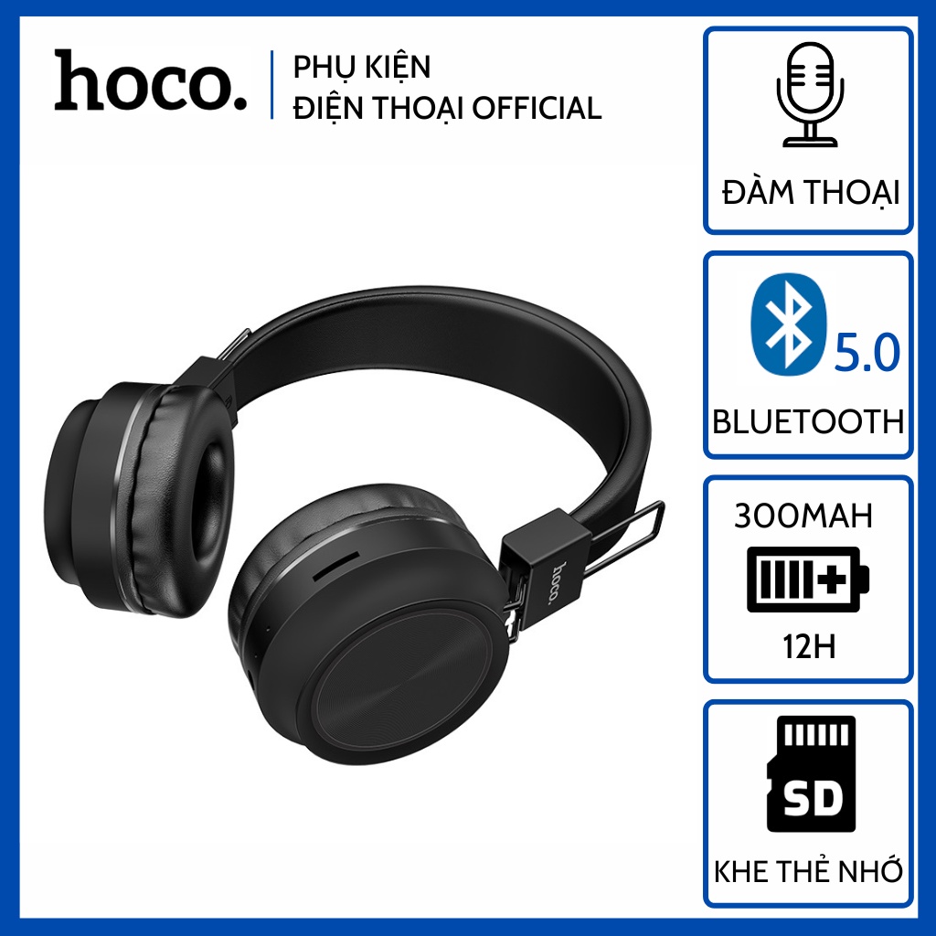 ⚡CHÍNH HÃNG⚡Tai nghe chụp đầu bluetooth Hoco W25 Pin 300mAh sử dụng lên ...