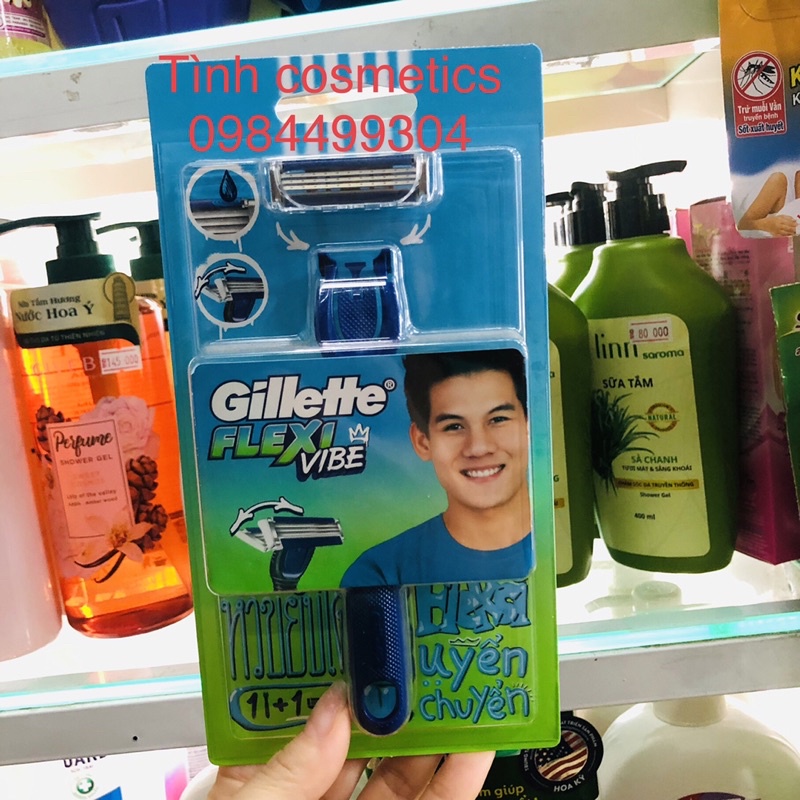 Dao Cạo Râu GILLETTE Flexi Vibe Hộp 1 Cán Dao Và 1 Lưỡi, bàn cạo râu 3 ...