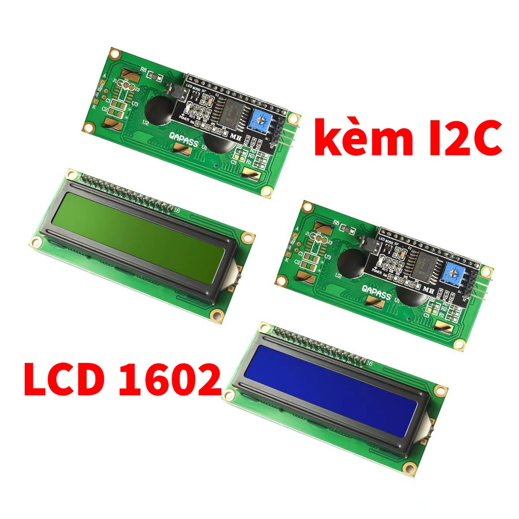 Màn Hình LCD 1602 5V + Mạch Chuyển Đổi I2C - LCD 1602 Xanh Lá/Xanh ...