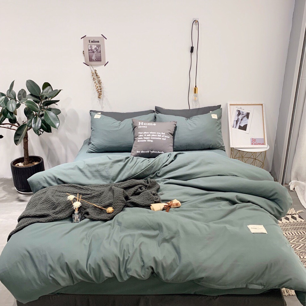 Bộ chăn ga gối Cotton Tici ETAMI phong cách Hàn Quốc màu basic(không ...