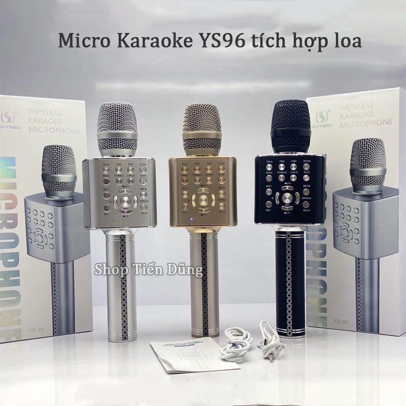 Micro Karaoke Kiêm Loa Bluetooth YS96 Hỗ Trợ Tốt Các Điện Thoại Có Bluetooth Các Nút Chính Giọng ...