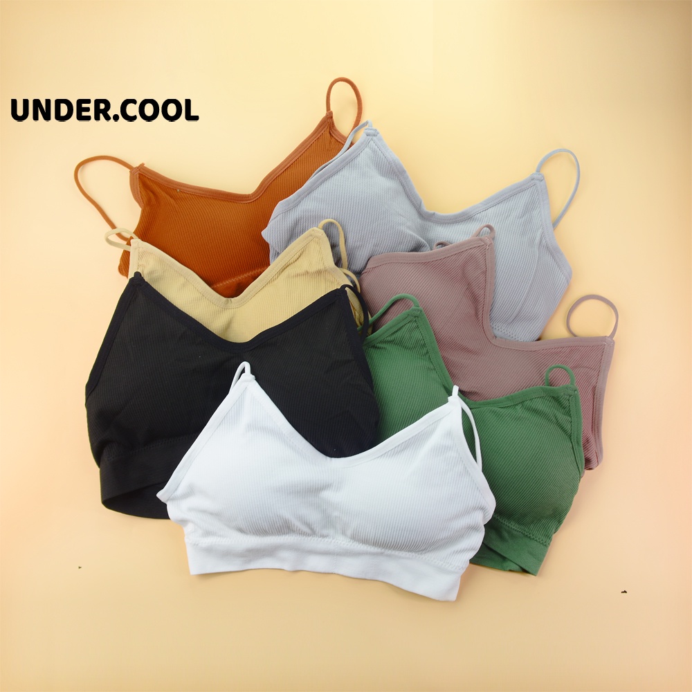 Áo Bra thể thao, yoga, UNDERCOOL 2 Dây Gân Tăm Cổ V Sexy Vải Mềm Thoải ...