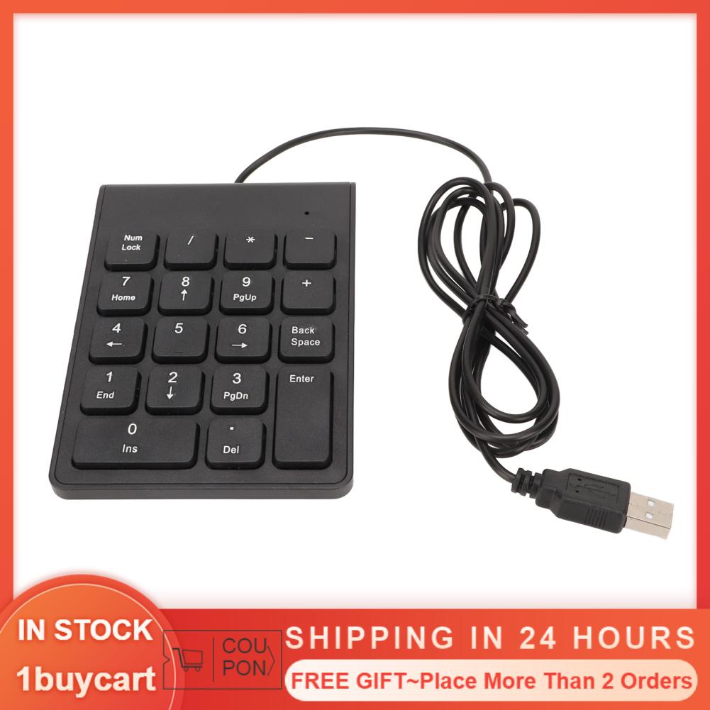 1buycart Wired Number Pad 18 Keys Ergonomic USB Plug and Play Quiet ...