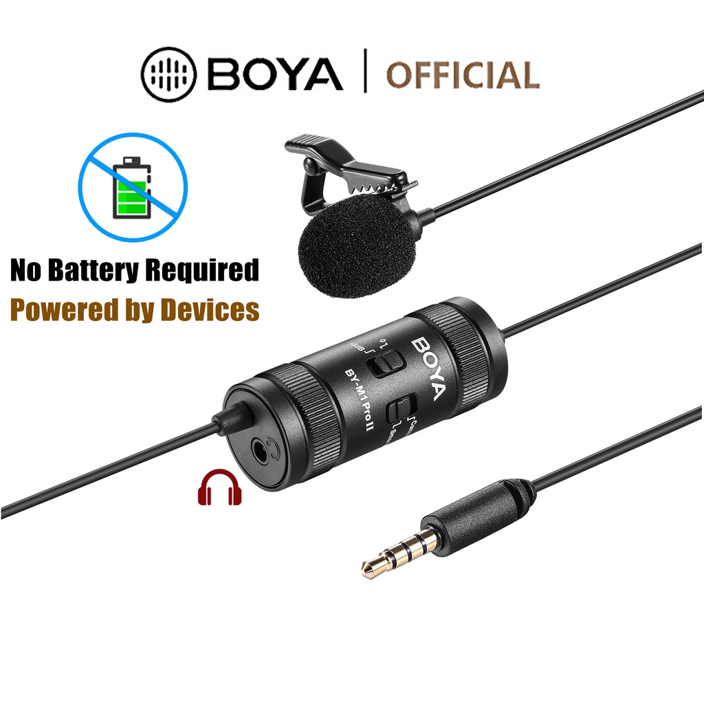 BOYA BY-M1 PRO II 3.5mm micro có dây 6m mic thu âm cài áo mic trợ giảng ...