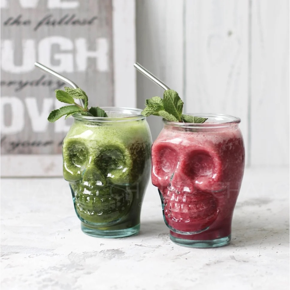 Ly thuỷ tinh tái chế VSM hinh thù độc lạ Calavera & Tiki 400 ~ 550ml ...