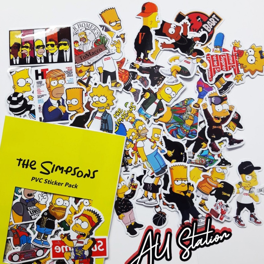 Sticker THE SIMPSONS nhựa PVC không thấm nước, dán nón bảo hiểm, laptop ...